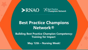 Building Best Practice Champion Competency: Training for Impact | RNAO.ca