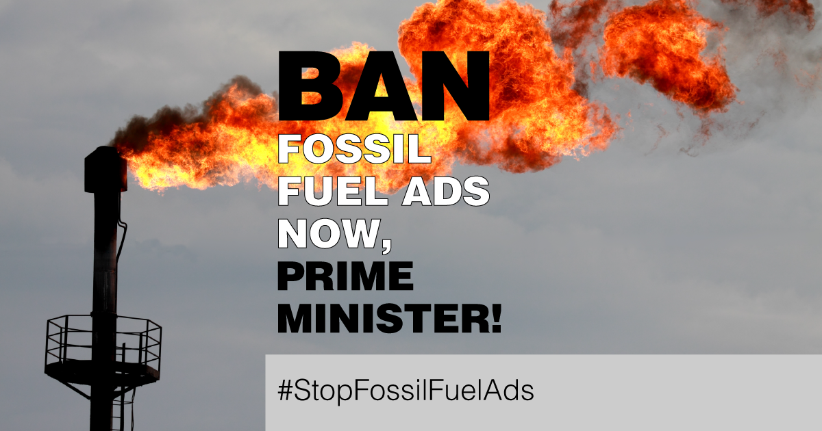 Ban fossil fuel ads now, prime minister! | RNAO.ca